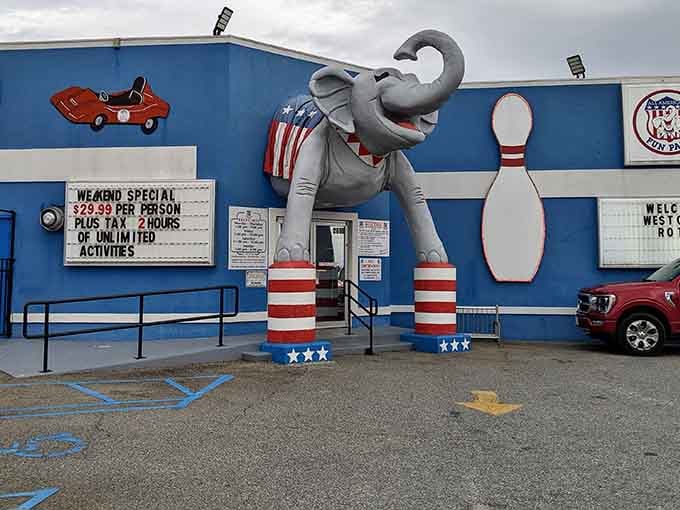 Those oversized animal sculptures aren't just decoration, they're your competition on this wonderfully quirky mini golf adventure.