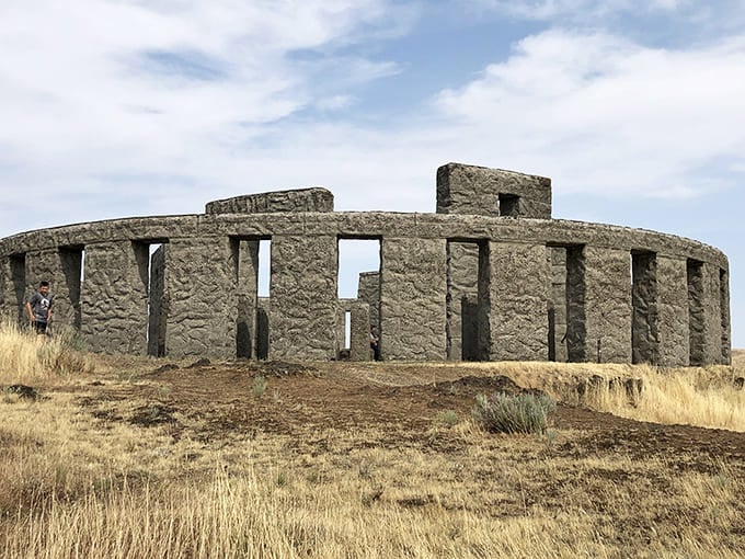 The full-scale replica rises from the Eastern Washington landscape like something from another world entirely.