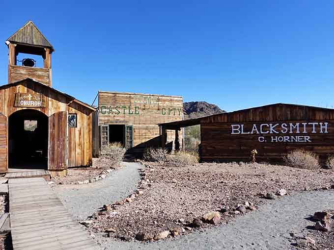 The blacksmith shop still waiting for customers who are fashionably late by about 150 years or so.