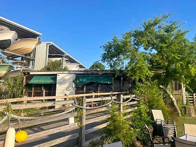 That weathered wood and those green awnings aren't trying to look authentic &ndash; they just are, naturally.