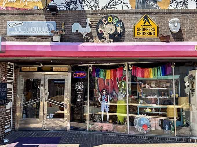 That pink awning isn't just decoration, it's a beacon calling treasure hunters from blocks away to their happy place.