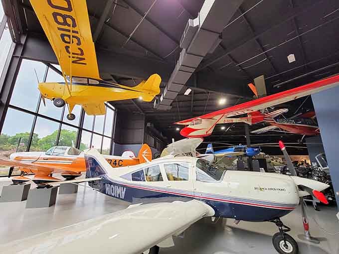 Aircrafts hang proudly in this museum, each one telling a story of flight and adventure.