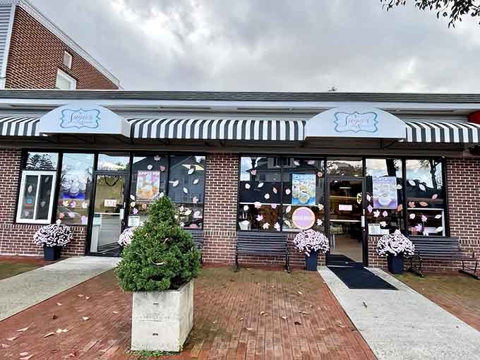 Those black and white striped awnings aren't just charming, they're like a beacon calling you toward cupcake nirvana in East Haven.