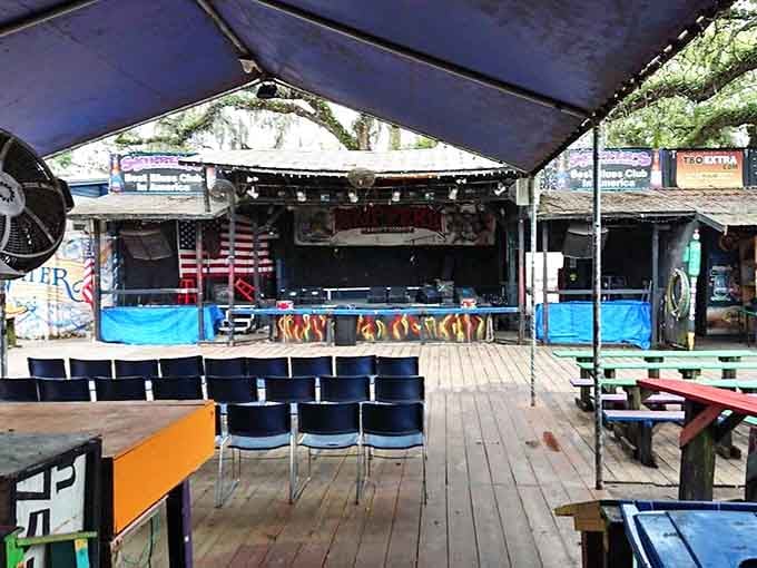 The legendary "Skipperdome" stage has hosted everyone from local blues heroes to national acts, proving great music pairs perfectly with fried gator tail.
