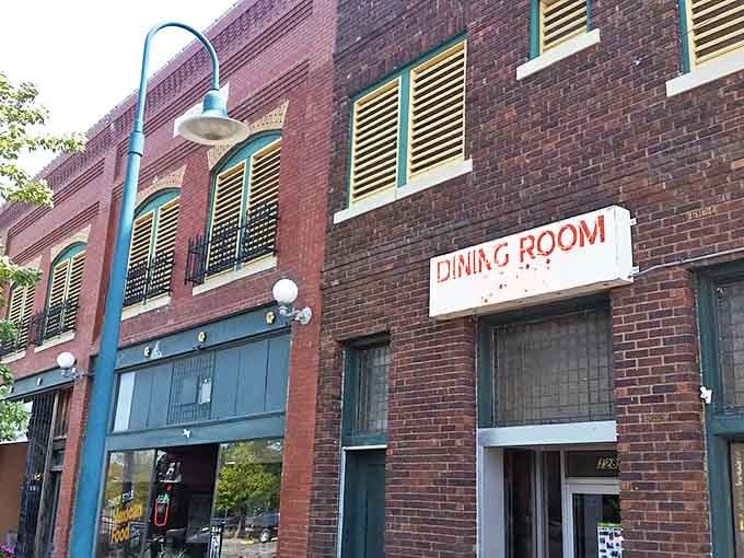 That "DINING ROOM" sign might as well say "HAPPINESS AHEAD" &ndash; simple, straightforward, and promising exactly what you need after a long day.