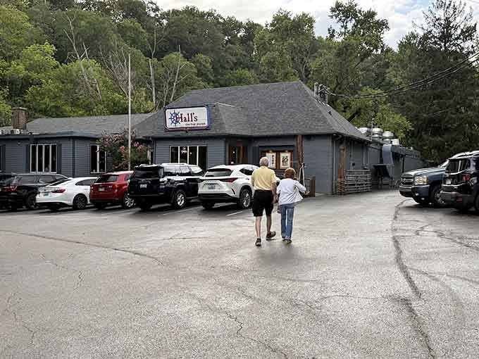 Tucked against those green hills, this charming spot looks like where Mayberry would go for fish and chips.