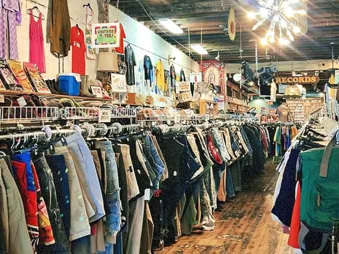 Racks upon racks of vintage clothing stretch through Fat Rabbit, where decades of fashion await new life and new stories.