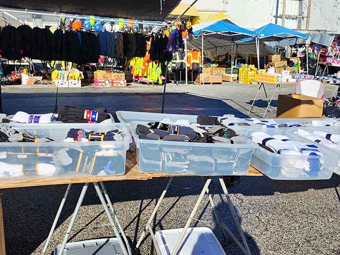 Outdoor vendors spread their treasures on tables like a modern-day treasure map waiting to be explored.