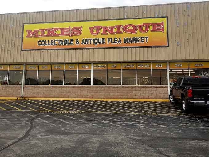 That yellow sign isn't just announcing a flea market, it's declaring your weekend plans have officially changed.