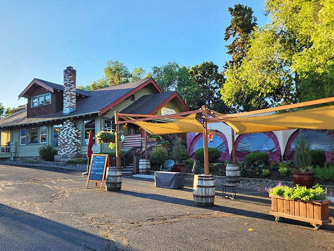 The charming craftsman exterior of McKay Cottage beckons like a friend saying "breakfast is ready!" Cedar shingles and that distinctive chimney promise warmth inside.