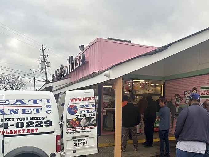 The morning rush at Brothers Taco House &ndash; where Houstonians willingly line up for affordable breakfast tacos worth every minute of waiting.