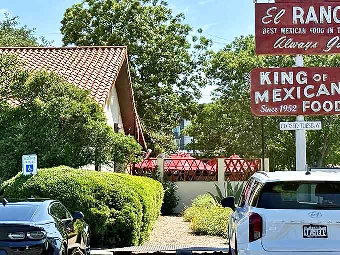 The iconic red sign doesn't lie&mdash;Matt's El Rancho has been the "King of Mexican Food" in Austin for generations, welcoming hungry Texans through its Spanish-style entrance.