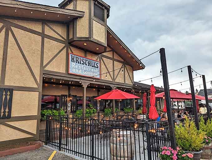 The Tudor-style facade of Kristall's welcomes you like a warm hug in lederhosen, complete with charming outdoor seating perfect for people-watching between bites.