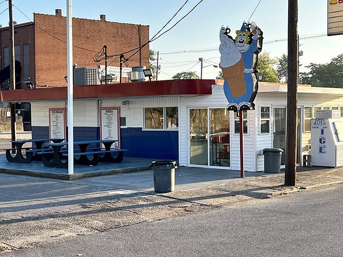 Like a time capsule with picnic tables, Big Top's red, white, and blue exterior promises the kind of Americana that Instagram filters try desperately to recreate.