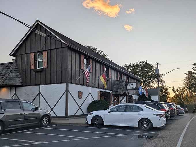 Those flags and flower boxes mean business, the kind of business that involves spaetzle and no regrets whatsoever.