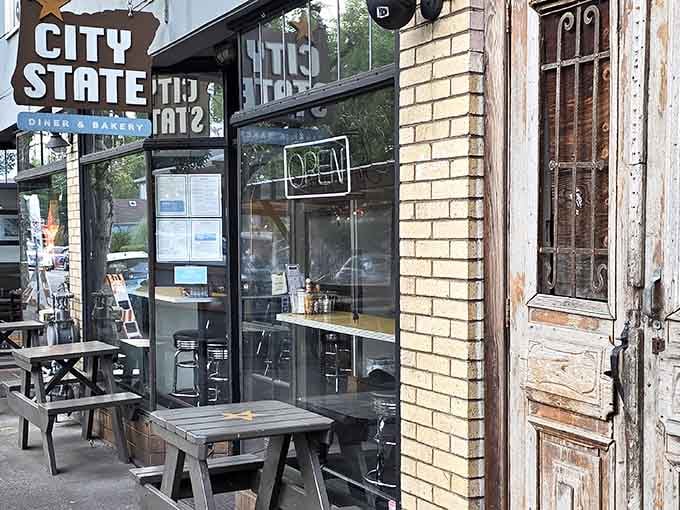 That classic corner diner vibe hits different when you know what's waiting inside for your taste buds.