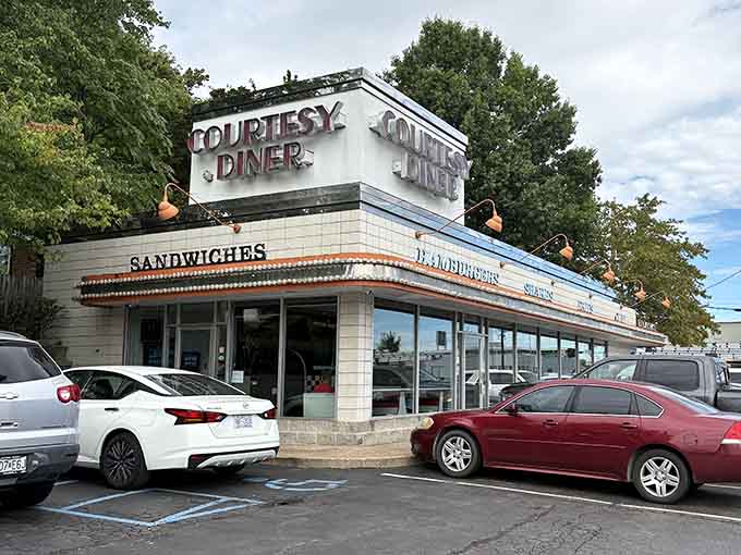 Americana on full display. Courtesy Diner's unmistakable profile&mdash;with those signature orange lights&mdash;promises comfort food that never goes out of style.