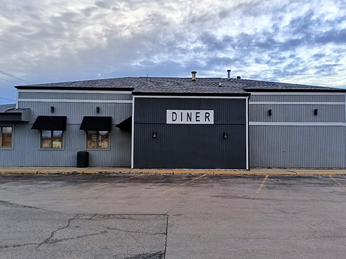 The exterior whispers "diner" while the parking lot screams "everyone in town knows about this place."