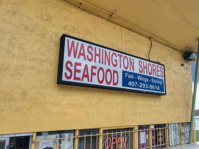 No fancy neon, no gimmicks needed &ndash; just that bold red sign promising exactly what you'll get: seafood that makes your taste buds stand at attention.