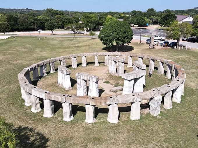 Ancient mystery meets Texas ingenuity in this perfectly circular tribute to prehistoric engineering and creative ambition.
