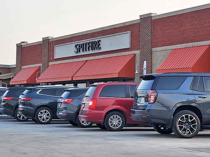 Even from the parking lot, Spitfire's bold signage and brick facade hint at the smoky treasures waiting inside.