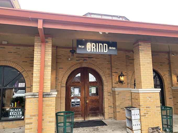 The unassuming brick exterior of Grind Burger Kitchen hides culinary treasures within, like a delicious secret Louisville has been keeping from the rest of Kentucky.