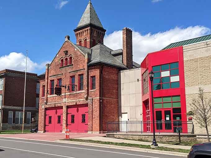 The striking red facade is impossible to miss, and it's only fitting for a place dedicated to firefighting history.