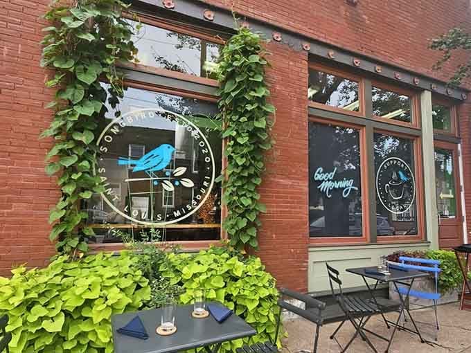That historic brick corner building isn't just charming, it's where breakfast dreams come true every single morning.