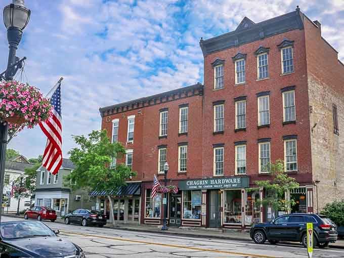 Historic storefronts wear their age like badges of honor, proving charm never goes out of style.