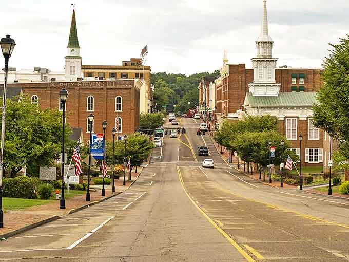 Greeneville's historic downtown showcases church steeples and well-preserved architecture, creating a picturesque small-town atmosphere that attracts retirees seeking charm and affordability.