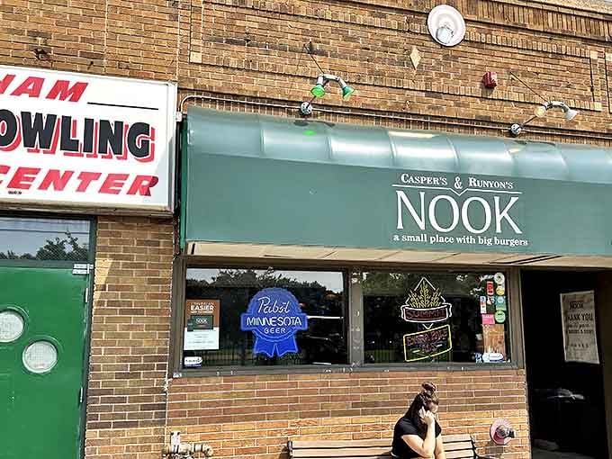 A blue Pabst sign glows like a burger-lover's North Star in the window, while the "small place with big burgers" tagline might be Minnesota's greatest understatement since "it's a bit chilly out."