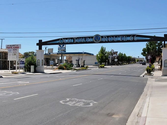 Clear blue skies frame Victorville's historic corridor, where Route 66 nostalgia meets modern desert living at prices that won't make your wallet weep.