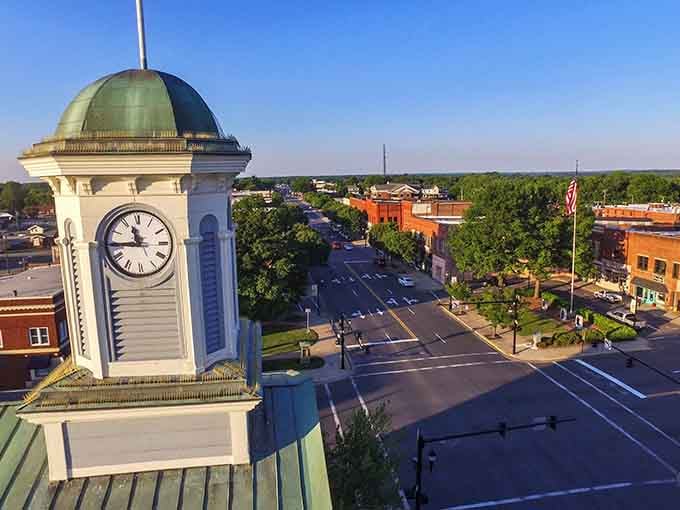 Historic charm meets small-town affordability in downtown Lexington, where these beautifully preserved buildings house local businesses that won't break your retirement budget.