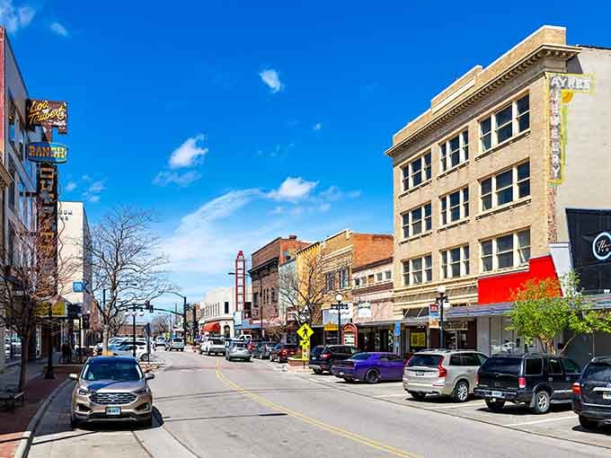 Downtown Casper's historic charm shines under Wyoming's impossibly blue sky, where parking spots are plentiful and nobody's in a hurry.