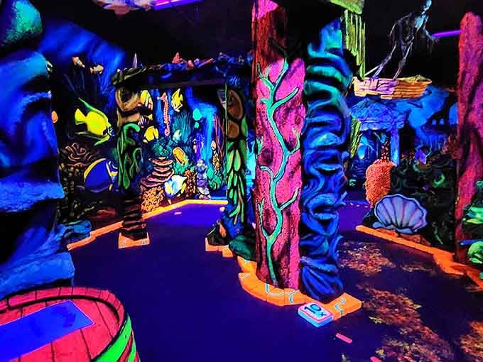 Navigate past tropical fish and coral that would make Jacques Cousteau reach for his sunglasses and putter.