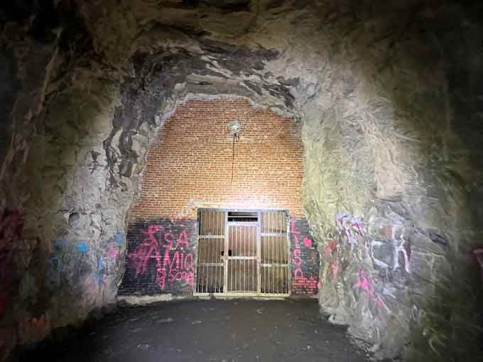 That brick wall wasn't part of the original plan, but it adds character to this mountain mystery.