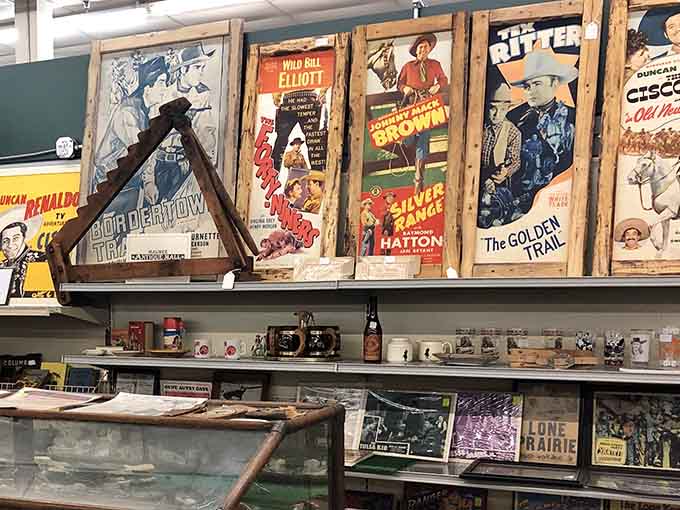 The unassuming exterior of Maumee Antique Mall hides a universe of treasures inside, like a beige-colored TARDIS of vintage wonders.