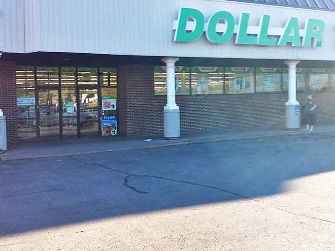 The welcoming entrance to Duluth's Dollar Tree, where bargain hunters begin their treasure-seeking adventures on Central Avenue.
