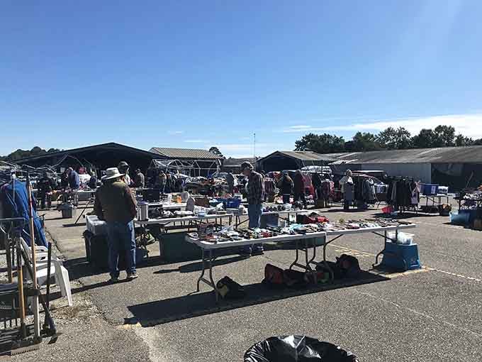The outdoor section sprawls under Alabama sunshine, proving that bargain hunting is better with fresh air.