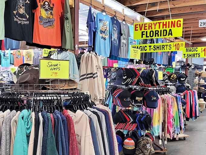 Racks on racks on racks! The clothing section at Red Barn offers everything from beachwear to casual Florida fashion at prices that'll make your wallet do a happy dance.