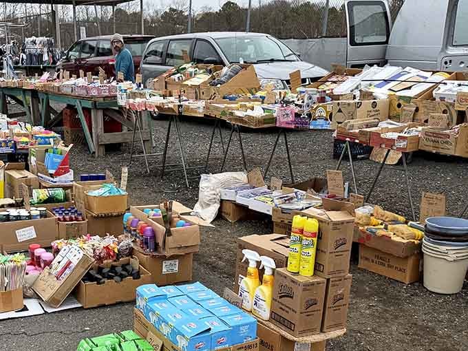 Cardboard boxes become treasure chests when they're filled with everything from cleaning supplies to your next impulse purchase.