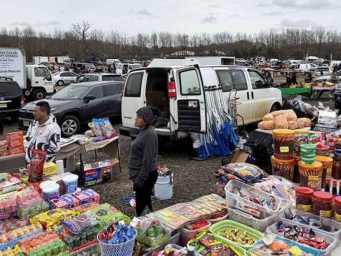 The treasure hunt begins where vendors transform ordinary tables into mountains of possibility and unexpected discoveries.