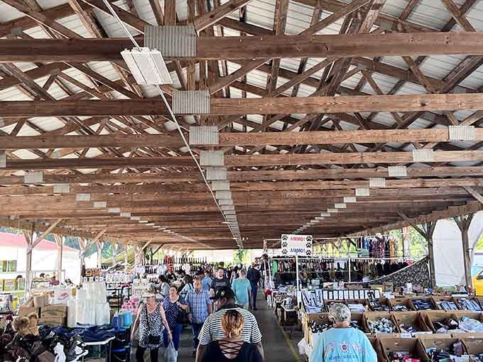 Those wooden beams overhead aren't just for show; they're sheltering your next great discovery under one glorious roof.
