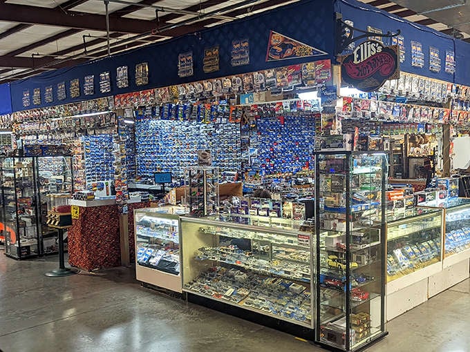 Ellis's collectibles booth isn't just a vendor space&mdash;it's a time machine where childhood memories are stacked neatly behind glass, waiting to be rediscovered.