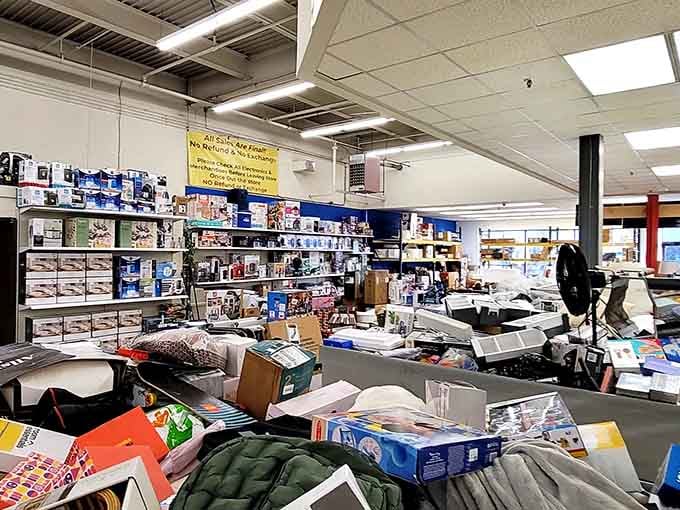 That warehouse exterior might look industrial, but inside awaits a treasure trove where bargain dreams come true daily.