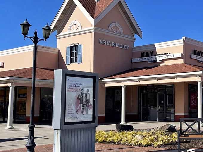 The colonial-inspired architecture of North Georgia Premium Outlets creates a shopping atmosphere that feels more Main Street charm than mall madness.