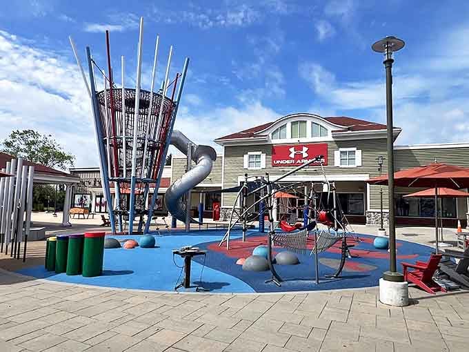 New England charm meets serious shopping at Wrentham Village Premium Outlets, where the architecture is as inviting as the discounts.