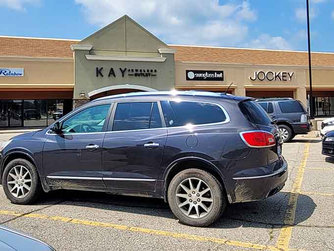 Kay Jewelers and Jockey storefronts prove that sparkle and comfort can coexist in perfect retail harmony.