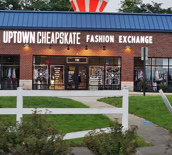 That storefront isn't just inviting, it's practically begging you to come discover your next favorite outfit at bargain prices.