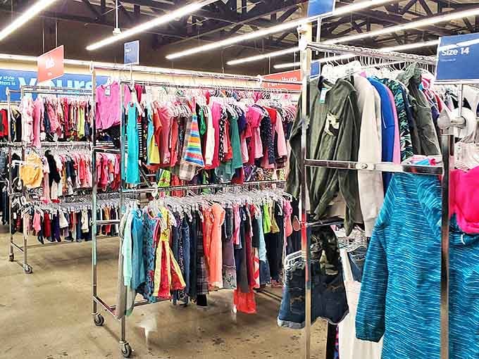 The children's section: where tiny fashionistas find their style without parents experiencing the financial equivalent of growing pains.